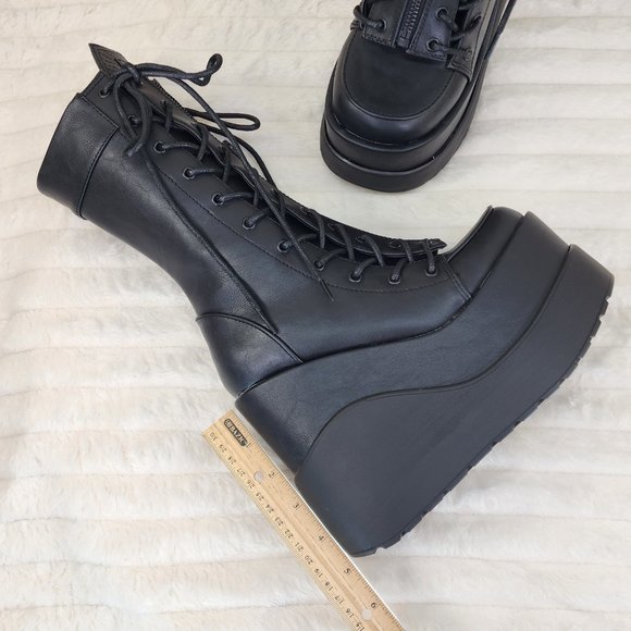 Demonia | Shoes | Void Black Matte Platform Wedge Goth Punk Corset ...